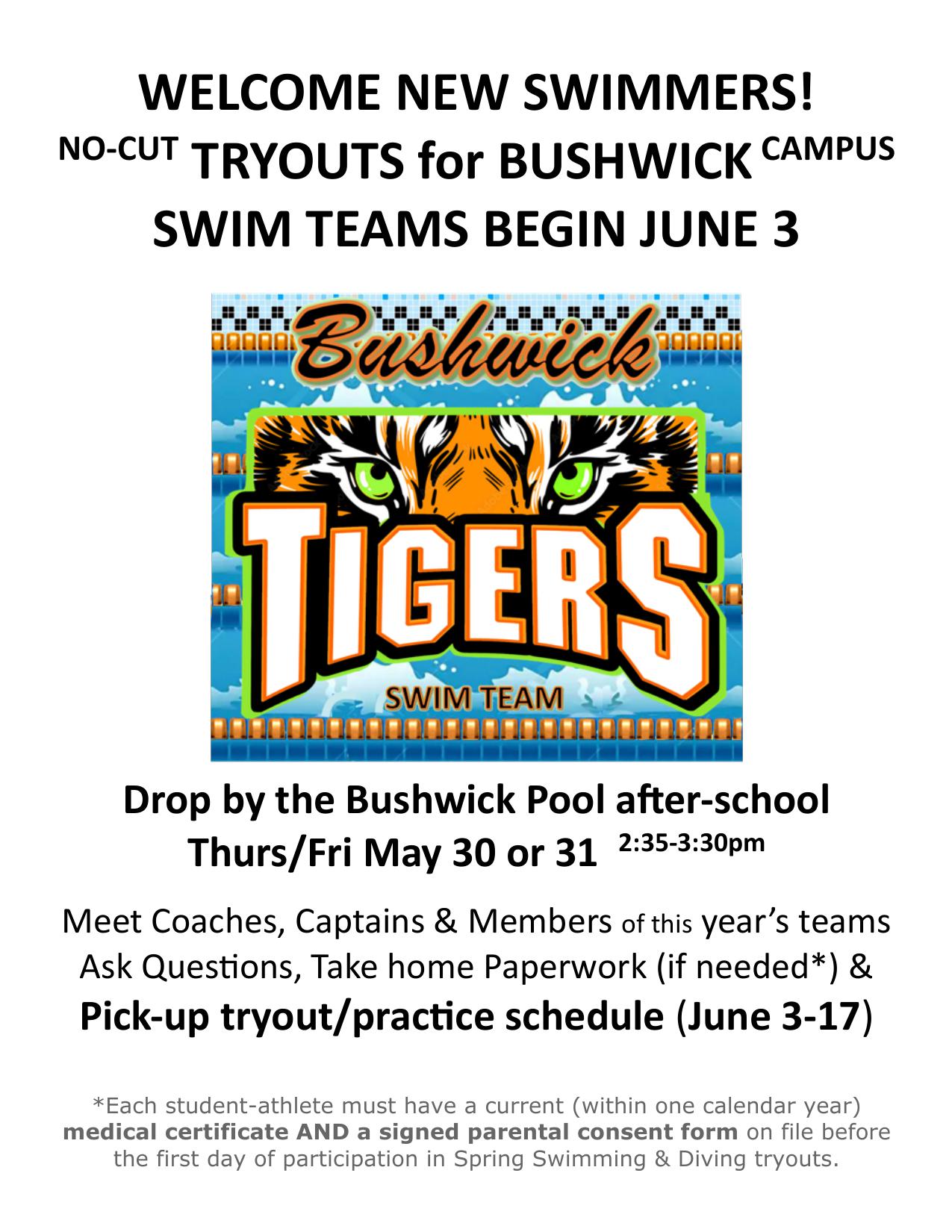 Swim Team Spring Tryouts!